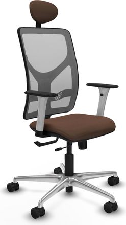 Piqueras y Crespo Schreibtischstuhl mit hoher R&uuml;ckenlehne, mit wei&szlig;en und schwarzen Armlehnen, h&ouml;henverstellbare Lendenwirbelst&uuml;tze und festes Kopfteil, ausgestattet mi