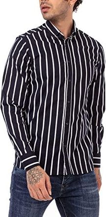 Red Bridge Chemise Homme rayée Modern Fit Manches Longues Bleu XXL