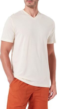 Tom Tailor Herren Basic T-Shirt mit V-Neck 1032265, 28130 - Soft Buttercream, XS