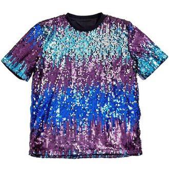 Generic Tee-Shirt Homme- T-Shirt &agrave; Manches Courtes &agrave; Paillettes Style Carnaval Id&eacute;Al pour Les Festivals Concerts Et Soir&eacute;Es Chic