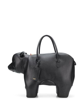 Thom Browne sac Bear en cuir grain&eacute; - Noir