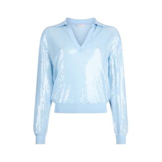 Liu Jo Femme, Pulls, Bleu, Taille: 40 FR Top avec sequins