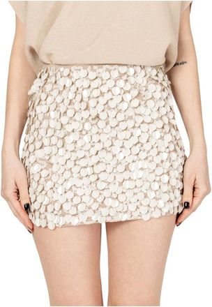 P.A.R.O.S.H. P.a.r.o.s.h., Femme, Jupes, Beige, Taille: 42 FR Genial Mini Skirt