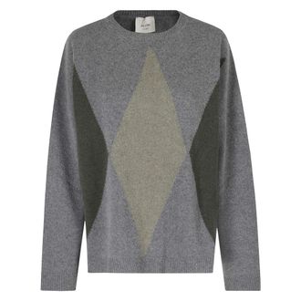 Alysi Francy Strickpullover mit Rautenmuster - - Knitwear - Damen - Grau - S
