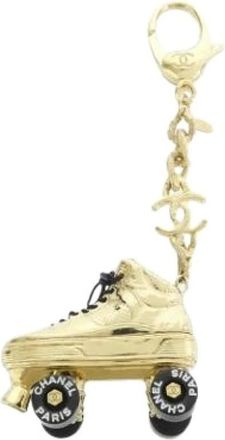 Chanel unisex, Pre-owned, Jaune, Taille: ONE Size Porte-cl&eacute;s en tissu Pre-owned