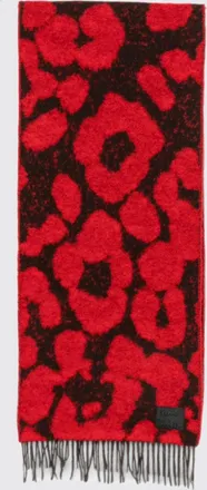 Paul Smith Wollschal mit Animal-Print mit Fransenr&auml;ndern