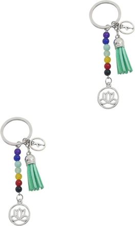 Soimiss 2 Stück Taschenanhänger Schlüsselanhänger Quaste Schlüsselanhänger Yoga Schlüsselanhänger Lotus Schlüsselanhänger Hängende Anhänger Schlüsselanhänger 