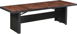 vidaXL Table de jardin 240x90x74 cm Résine tressée et bois dacacia vidaXL
