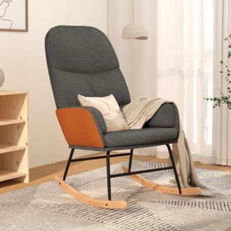 vidaXL Chaise &agrave; bascule Gris fonc&eacute; Tissu
