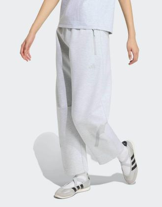 adidas adidas Performance - Z.N.E. - Pantalon avec ourlet ouvert - Gris clair chin&eacute;