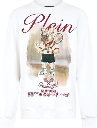 Philipp Plein Homme, Sweatshirts et sweats &agrave; capuche, Blanc, Taille: 4XL SweaT-shirt New York Tennis