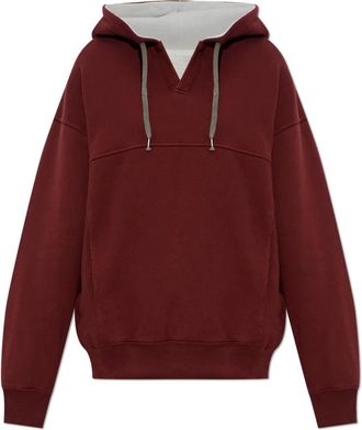 Maison Margiela Femme, Sweatshirts et sweats &agrave; capuche, Rouge, Taille: 42 FR Cotton Shoelace Sweat &agrave; capuche