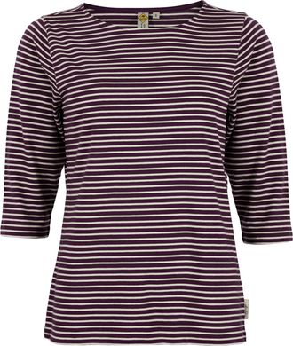 Roadsign Damen Langarmshirt feine Streifenstruktur f&uuml;r einen modernen, entspannten Look rot/beige, 2XL