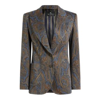 Etro Einknopf-Jacquard-Sakko - - Jackets - Damen - Blau - XL