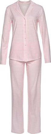 Lascana Damen Vivance Dreams Damen Pyjama aus weicher Baumwolle im zeitlosen Streifen-Design klassisch, weiche Baumwollqualität