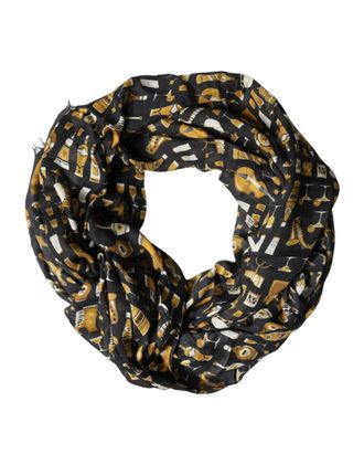 Dolce & Gabbana Mens Jazz Club Print Scarf Black