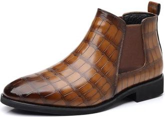 Generic Bottes Chelsea pour Homme Chaussures Classiques en Cuir PU pour Le Travail Bottines Décontractées,Marron,42.5 EU