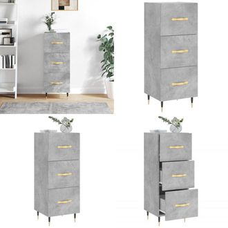 vidaXL Sideboard Betongrau 34,5x34x90 cm Holzwerkstoff - Sideboard - Wohnwand - Regal - Wohnzimmermöbel - Holzmöbel - Home & Living