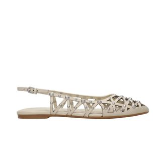 Ash Studded Leder Cut-Out Spitze Zehen Schuhe - - Shoes - Damen - Beige - 36 EU
