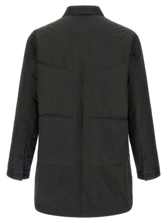 Yohji Yamamoto Padded Nylon with Abstract Print Overshirt - Black