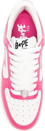 A Bathing Ape Patent Leather Colorblock Sneakers - Pink