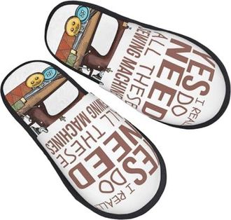 Generic Pantoufle Maison JAi Vraiment Besoin De Machines &Agrave; Coudre Hiver Pantoufles Antid&eacute;rapantes Chaussons Maison Confortable Chaudes Pantoufles Pour Maison 