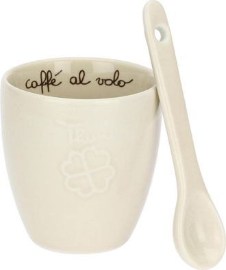 Thun Koffein G&auml;nsebl&uuml;mchen mit Porzellanl&ouml;ffel, &Oslash; 3,5 cm, 6,5 cm h, 110 cc, Teel&ouml;ffel 10 cm