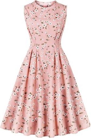 Generic Robe midi d&eacute;t&eacute; sans manches avec poches pour femme - Robe t-shirt fluide et d&eacute;contract&eacute;e - Robe d&eacute;t&eacute; boh&egrave;me - Robe ample pour vacances de plage - Esse