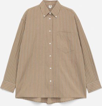 Arket Hemd Aus Baumwolle Und Seide -Beige