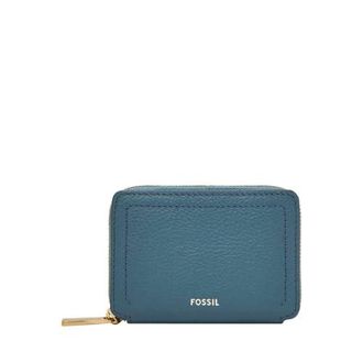 Fossil Logan Accessory-Travelers Porte-Cartes pour Femme Taille S, Bleu, Small