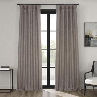Half Price Drapes BOCH-LN185-P Vorh&auml;nge aus Leinenimitat f&uuml;r Schlafzimmer (1 Panel), Polyester-Mischung, Mink, 50 X 108