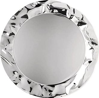 Alessi 90039 Tablett rund, Edelstahl, silber, 7 x 44,5 x 14,5 cm, Einheiten, 1.0