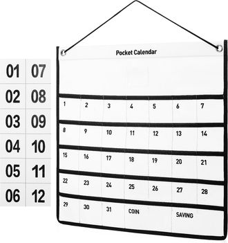 Artibetter Wandkalender H&auml;ngende Aufbewahrungstasche aus Vliesstoff Monat Kalender Organizer f&uuml;r Zuhause B&uuml;ro Klassenzimmer Multifunktionale Wandmontage Tasche z