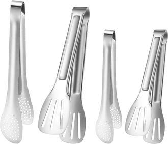 NUOBESTY 4 St&uuml;ck Edelstahl Grillzangen Lebensmittelclips K&uuml;chenzange Brot Und Steakklammern Buffet Gastro Servierzubeh&ouml;r F&uuml;r Grillen Und Kochen