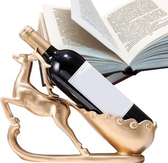 Generic Deer Weinflaschenhalter - Reine Drag Cart Statue Rack, Resin Figur Einzelhalter | Heimat Arbeitsplatte, Tischst&auml;nder, Geschenk mit Weinthema, Interieu