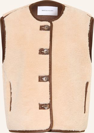 Mrs & Hugs Mrs & Hugs Teddyfell-Weste beige