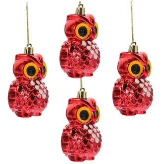 Cabilock 4 St&uuml;ck Eule-anh&auml;nger Lichterketten Weihnachtsdekoration Katze Weihnachten Weihnachtskugeln Ornamente H&auml;ngender Adventskalender Weihnachtsbaumdekorati