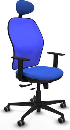 Piqueras y Crespo Jorquera Schreibtischstuhl mit 1D-Armen, h&ouml;henverstellbarer Lendenwirbelst&uuml;tze und festem Kopfteil, ausgestattet mit Syncro/Traslack und injiziertem S