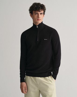 GANT Troyer COTTON PIQUE HALF ZIP mit Piqu&eacute;-Struktur