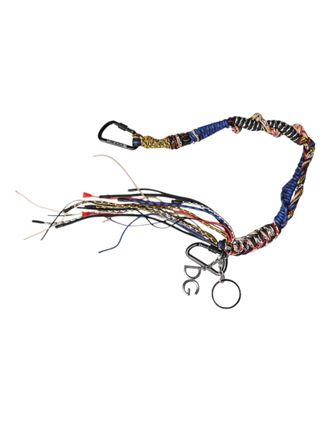Dolce & Gabbana Womens Multicolor Braided Rope Logo Bag Shoulder Strap Fabric