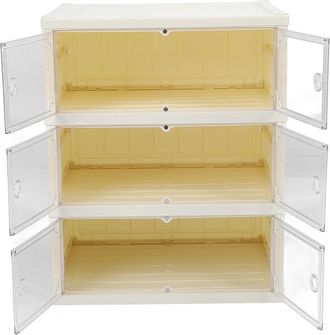 Generic Schuhbeh&auml;lter, Stapelbarer, Staubdichter, Faltbarer Schuhaufbewahrungsbeh&auml;lter, Zweireihig, Vielseitig Einsetzbar, Platzsparend f&uuml;r den Schrank f&uuml;r Kl