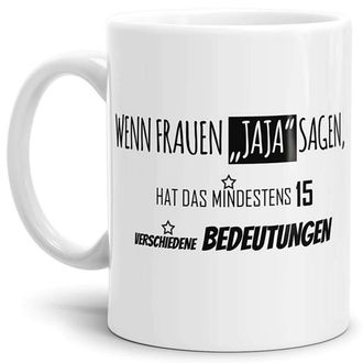 Tassendruck Tasse mit Spruch JA-JA - Kaffeetasse/Mug/Cup - Qualit&auml;t Made in Germany