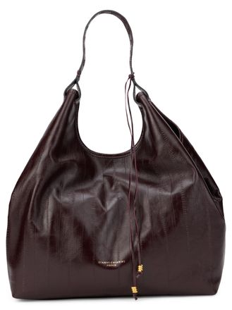 Gianni Chiarini Womens Leather Tote Bag Antique Ruby Calfskin