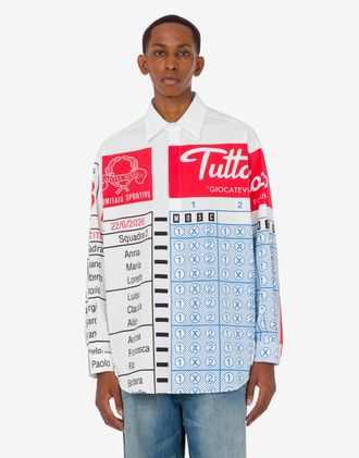 Moschino Chemise en popeline de coton imprim&eacute;e - Blanc