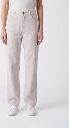 R&oacute;he Hoch taillierte 5-Pocket-Hose mit geradem Bein aus Cord