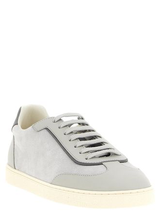 Brunello Cucinelli Leather and Suede Sneaker - Gray