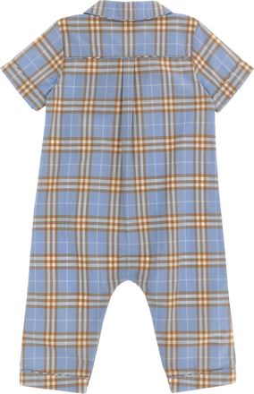 Burberry Burberry Check Cotton Jumpsuit - Blue