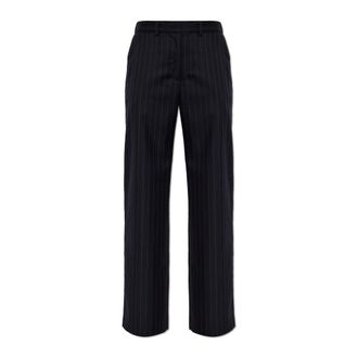 Acne Studios Pantalon en laine &agrave; rayures tennis - Femme - Pantalons - Bleu - Taille: 36 FR