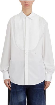 Dsquared2 Femme, Blouses et Chemises, Blanc, Taille: 36 FR Pleated Front Poplin Shirt