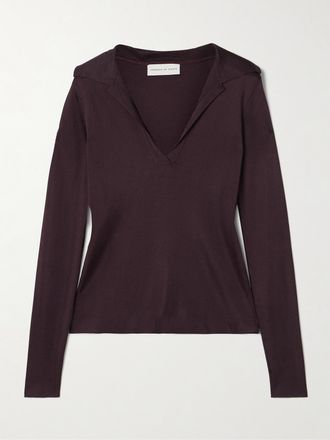 Veronica de Piante Ada Oberteil Aus Stretch-strick Mit Polokragen - Rot